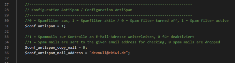 Spam protection for formmail script DA-Software