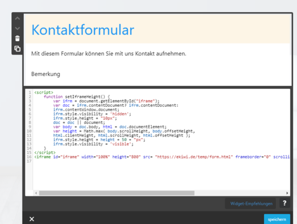 HTML-Formular in Jimdo einbauen DA-Software
